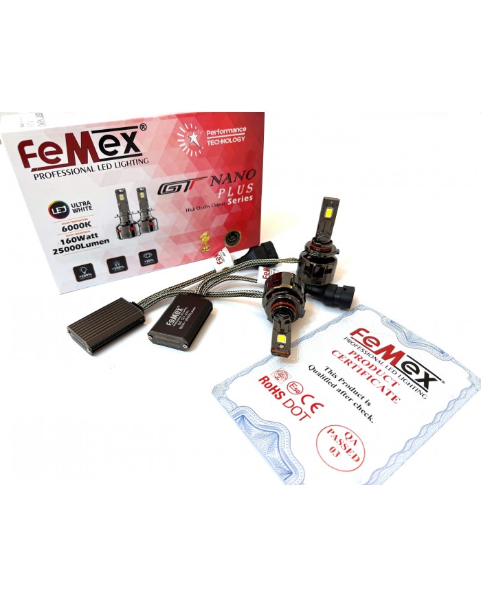 Femex GT Nano Plus Csp LUMILED ROYAL Chipset Radyatör Soğutmalı HB3 9005 Led Xenon Led Headlight